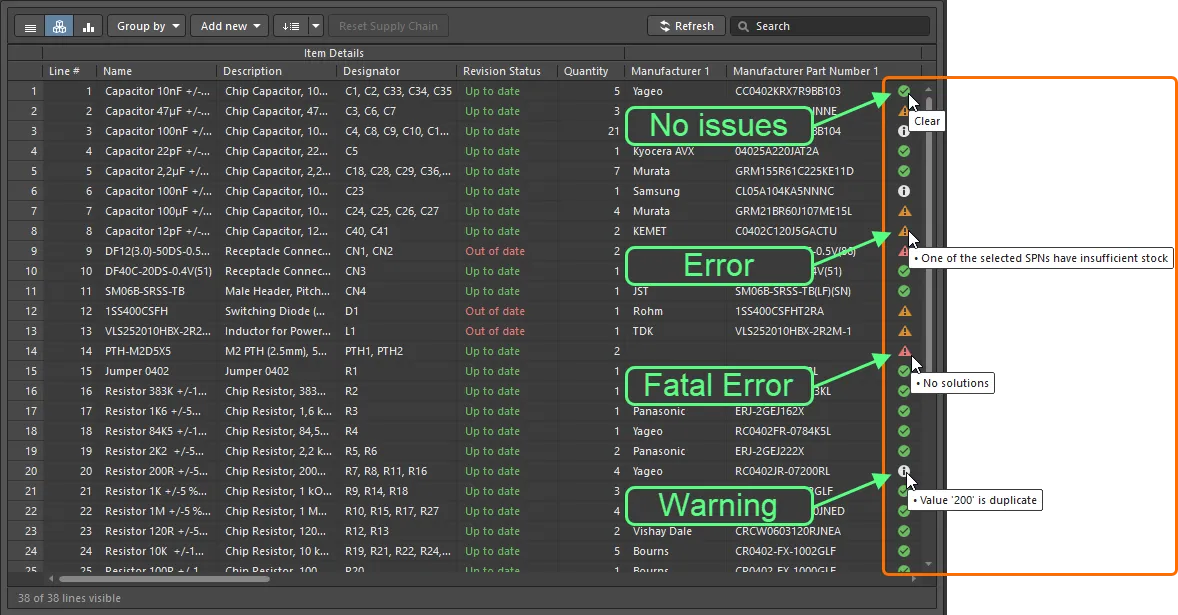 使用ActiveBOM进行BOM管理 | Altium Designer 25 技术文档